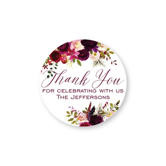 Personalized Thank You Labels Yellow Nuts 5.08 Cm Custom Thank You