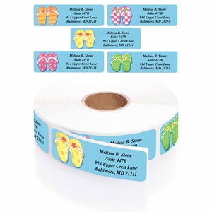 Flip Flops Designer Address Label Assortment - Rolled Address Labels ...
